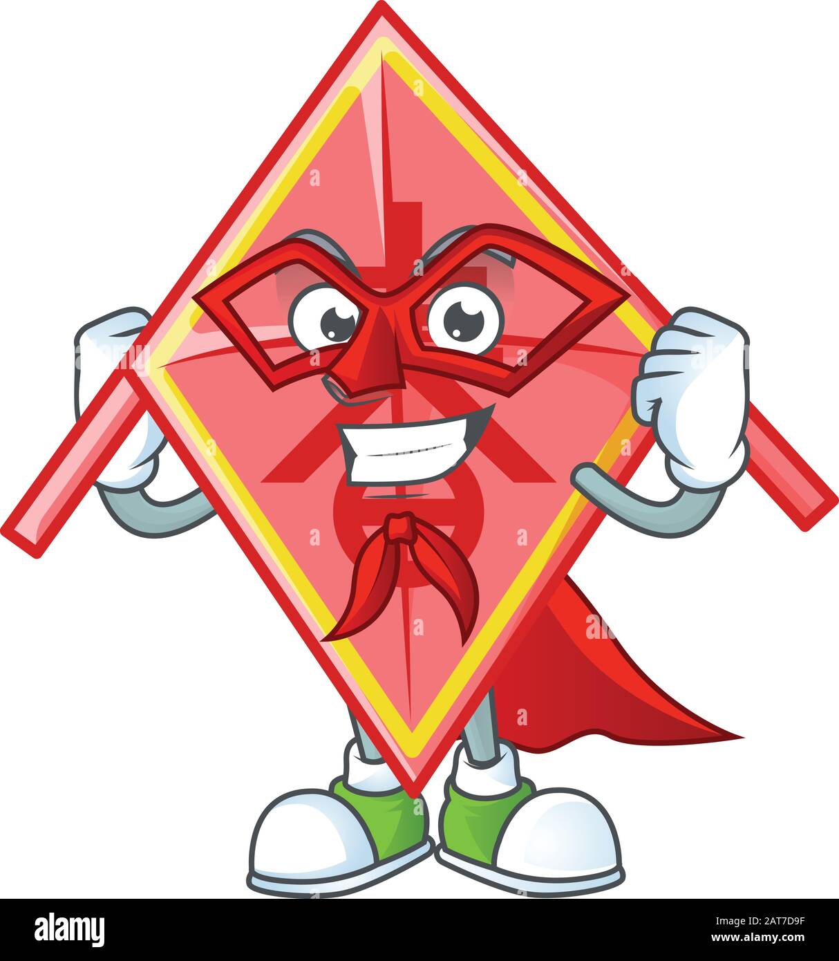 Smiley mascot of chinese red kite dressed as a Super hero Stock Vector ...