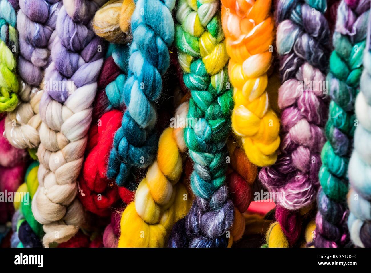 Background colored braids threads filmed close-up Stock Photo - Alamy