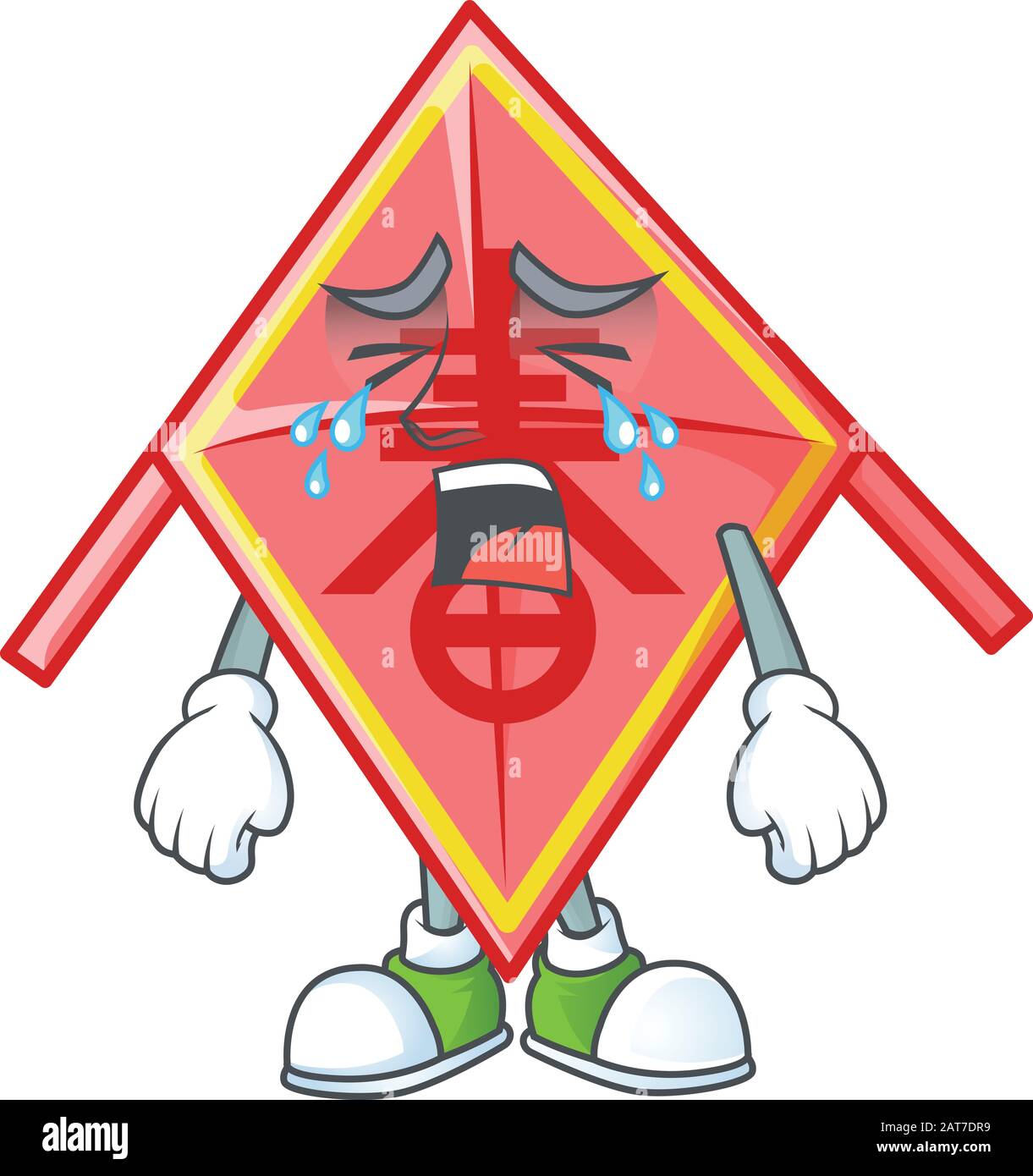Sad of chinese red kite cartoon mascot style Stock Vector Image & Art ...