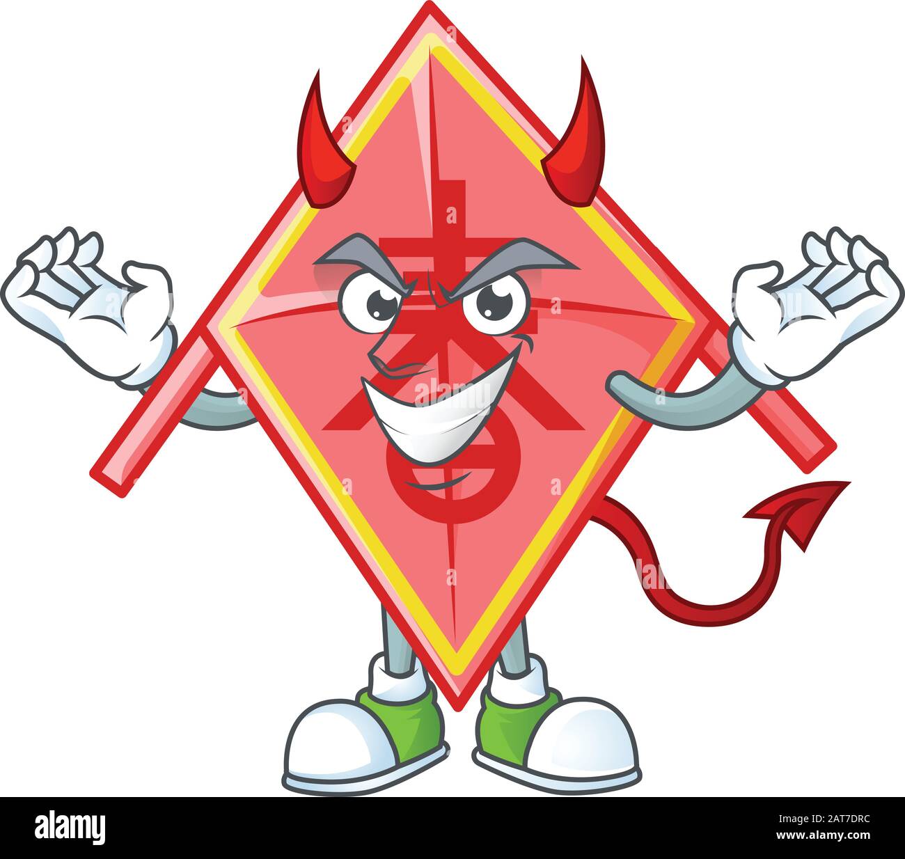 Devil chinese red kite Cartoon character design Stock Vector Image ...