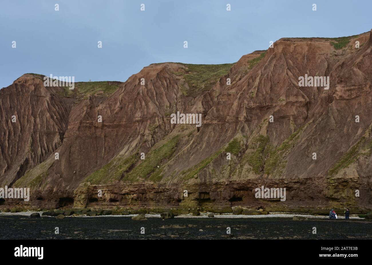 Erosion of Cliffs, Filey, East Yorkshire, Winter Stock Photo - Alamy