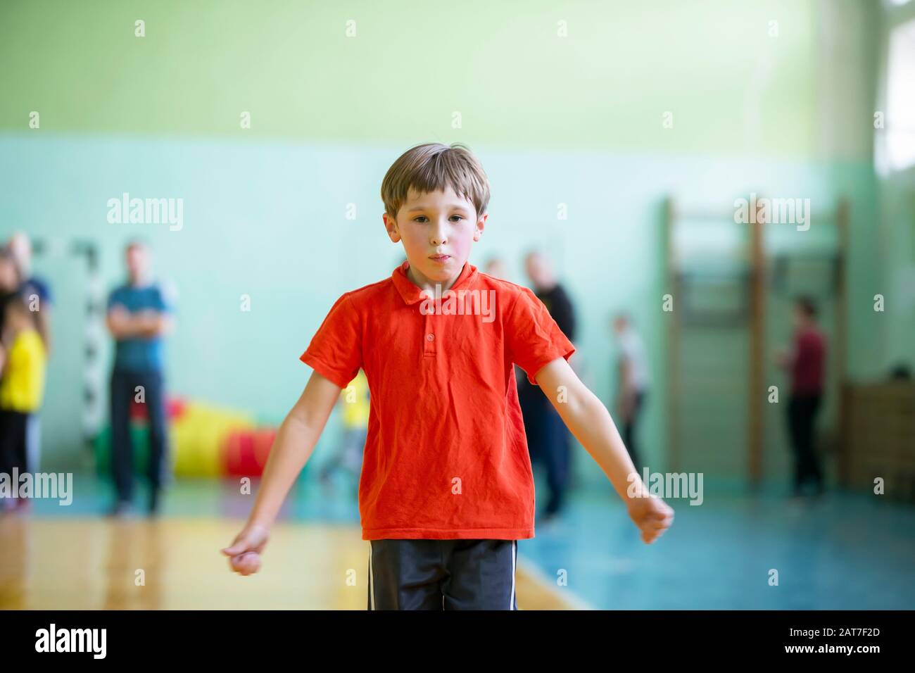 Physical education boy exercise hi-res stock photography and images - Alamy