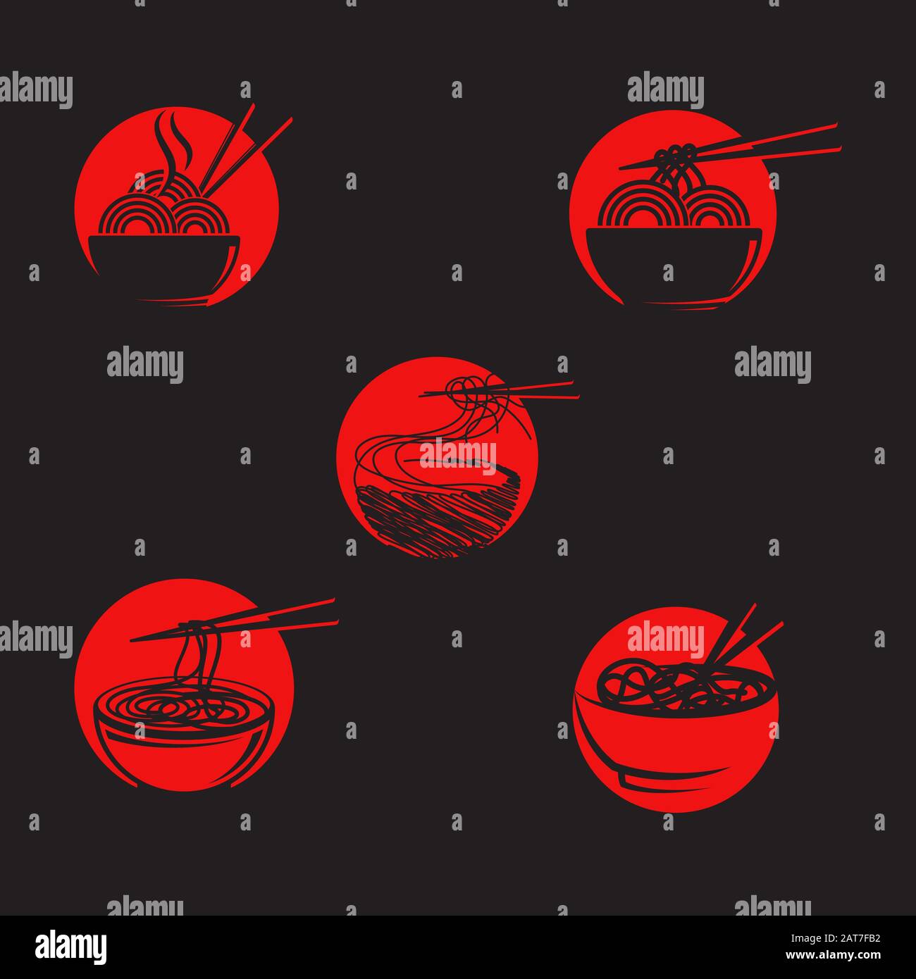 Spicy soy noodles Stock Vector Images - Alamy