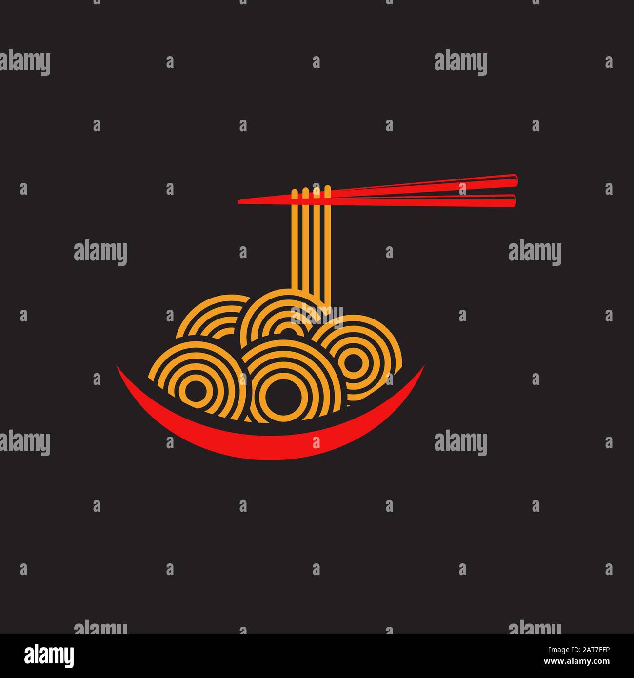 Spicy soy noodles Stock Vector Images - Alamy