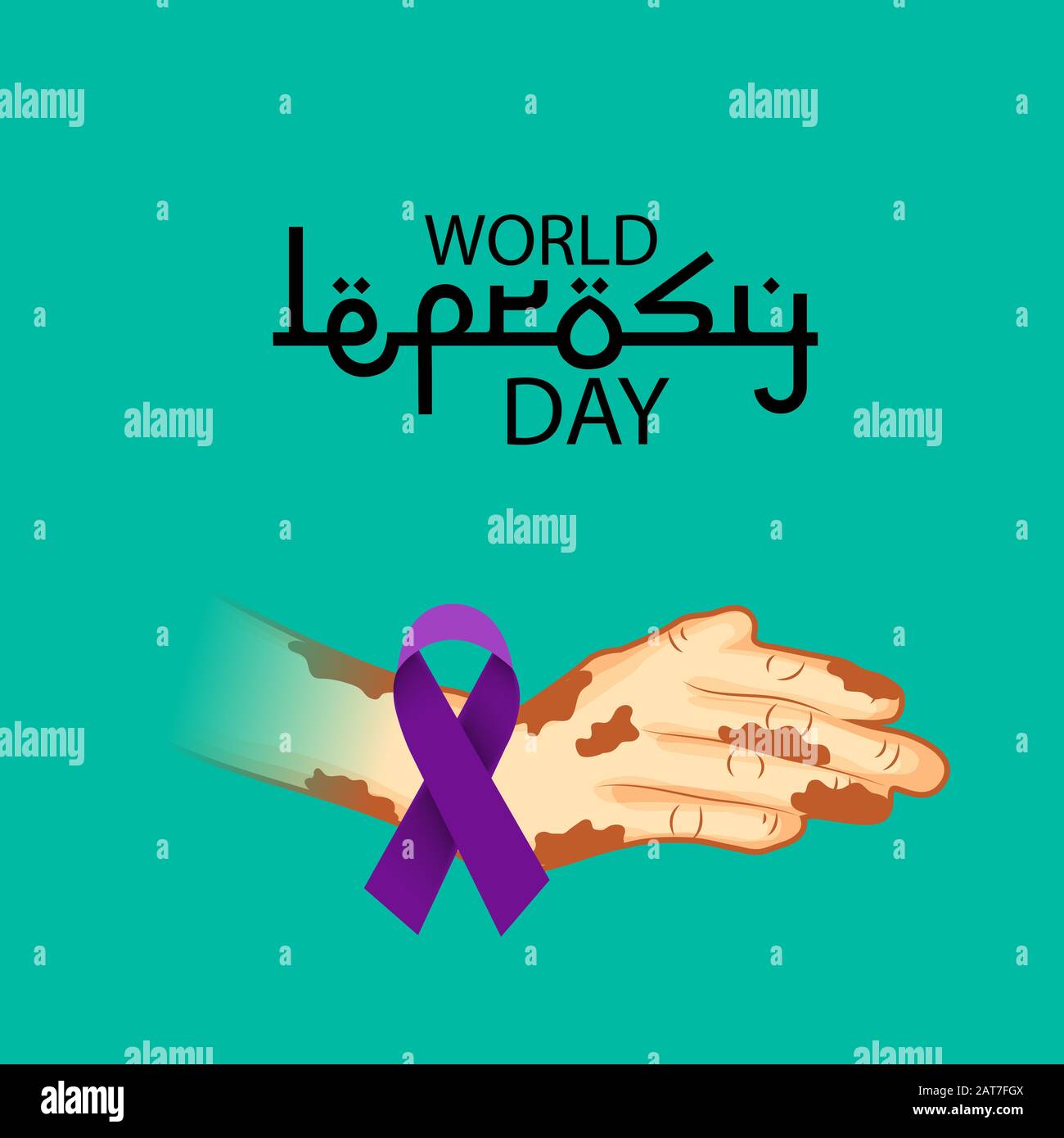 Vector illustration of a Background for World Leprosy Day Stock Photo ...