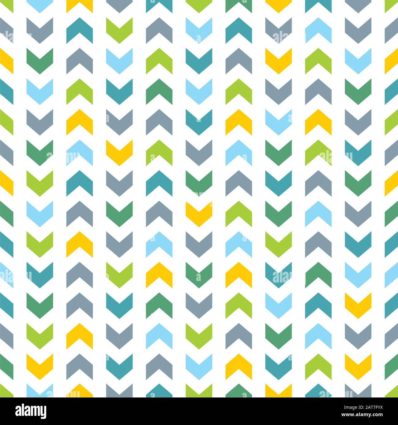 Tile vector pattern with blue and mint green zig zag print on white background for seamless ...