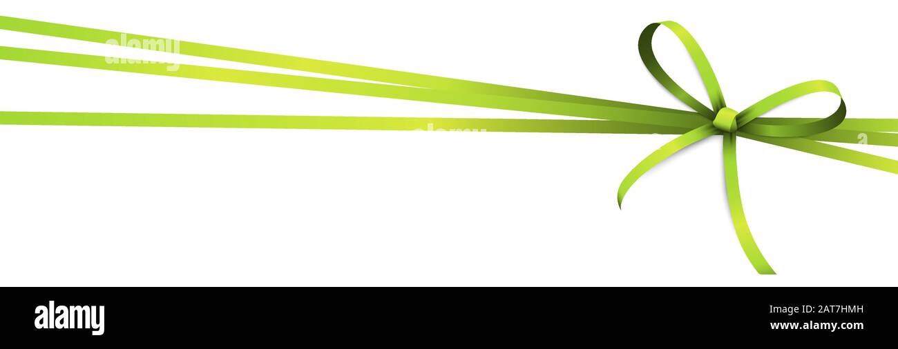 EPS 10 vector illustration of green colored ribbon bow and gift band ...