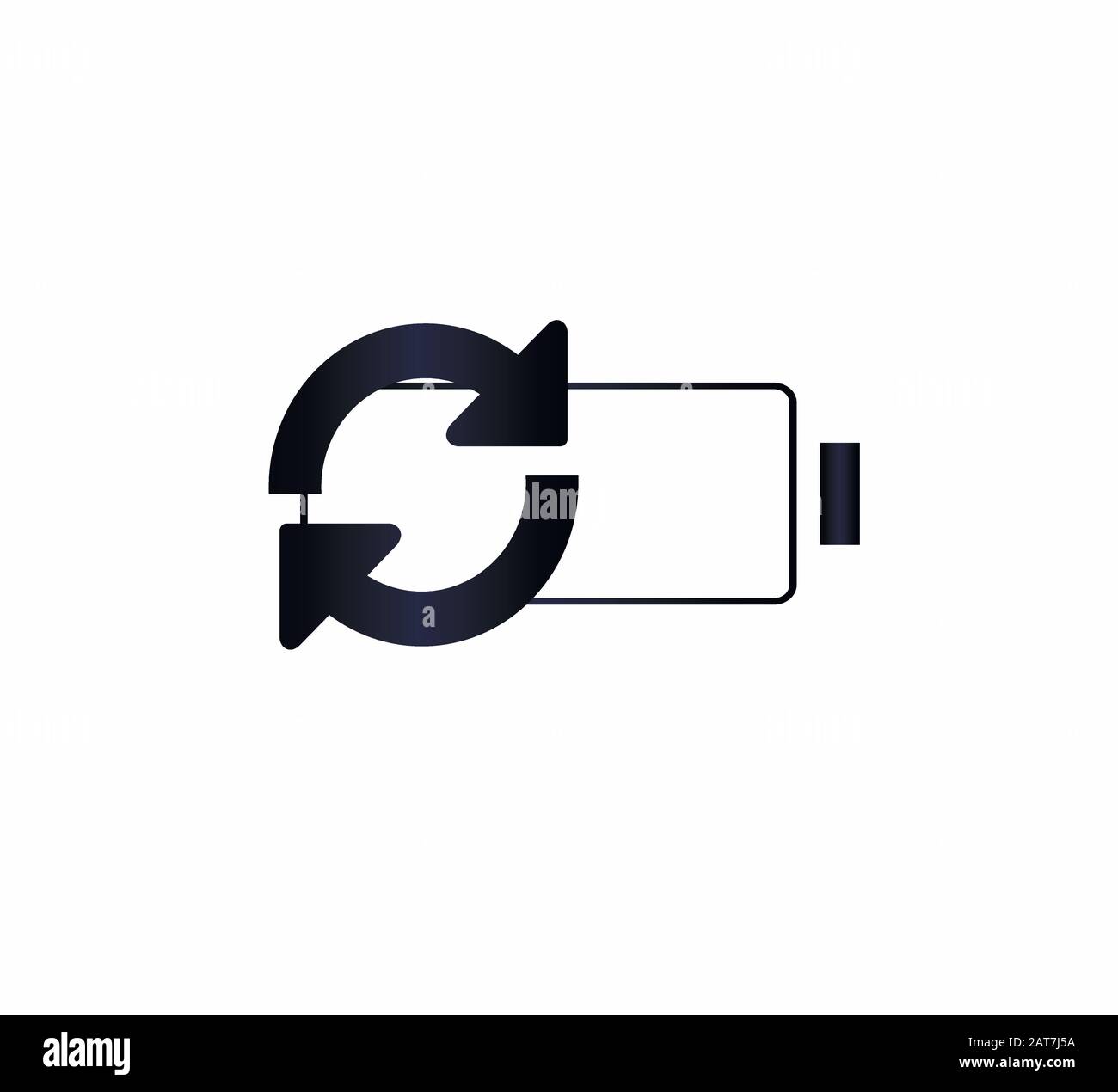 Battery icon vector isolated. Ecosystem - processing material. Empty ...