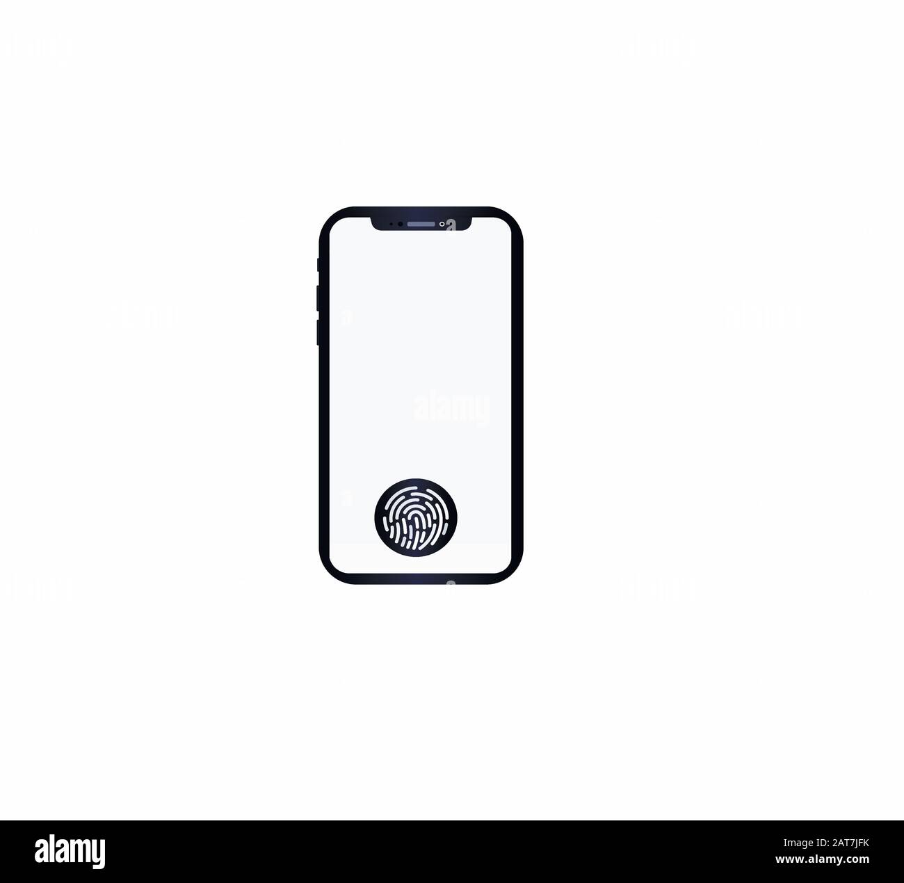 Smartphone icon and fingerprint, security, unlock Stock Vector Image ...