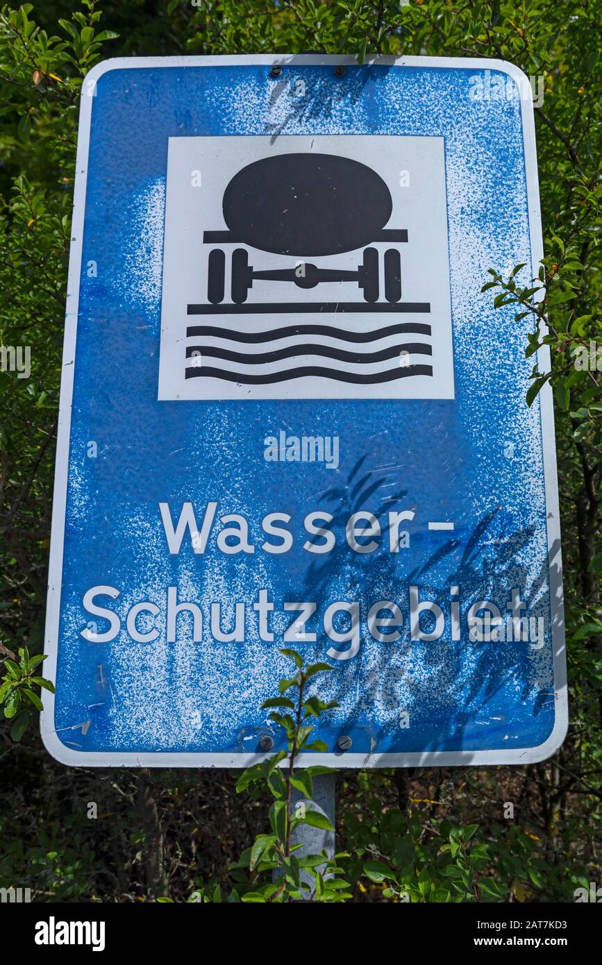 Water protection area sign, Germany Stock Photo - Alamy