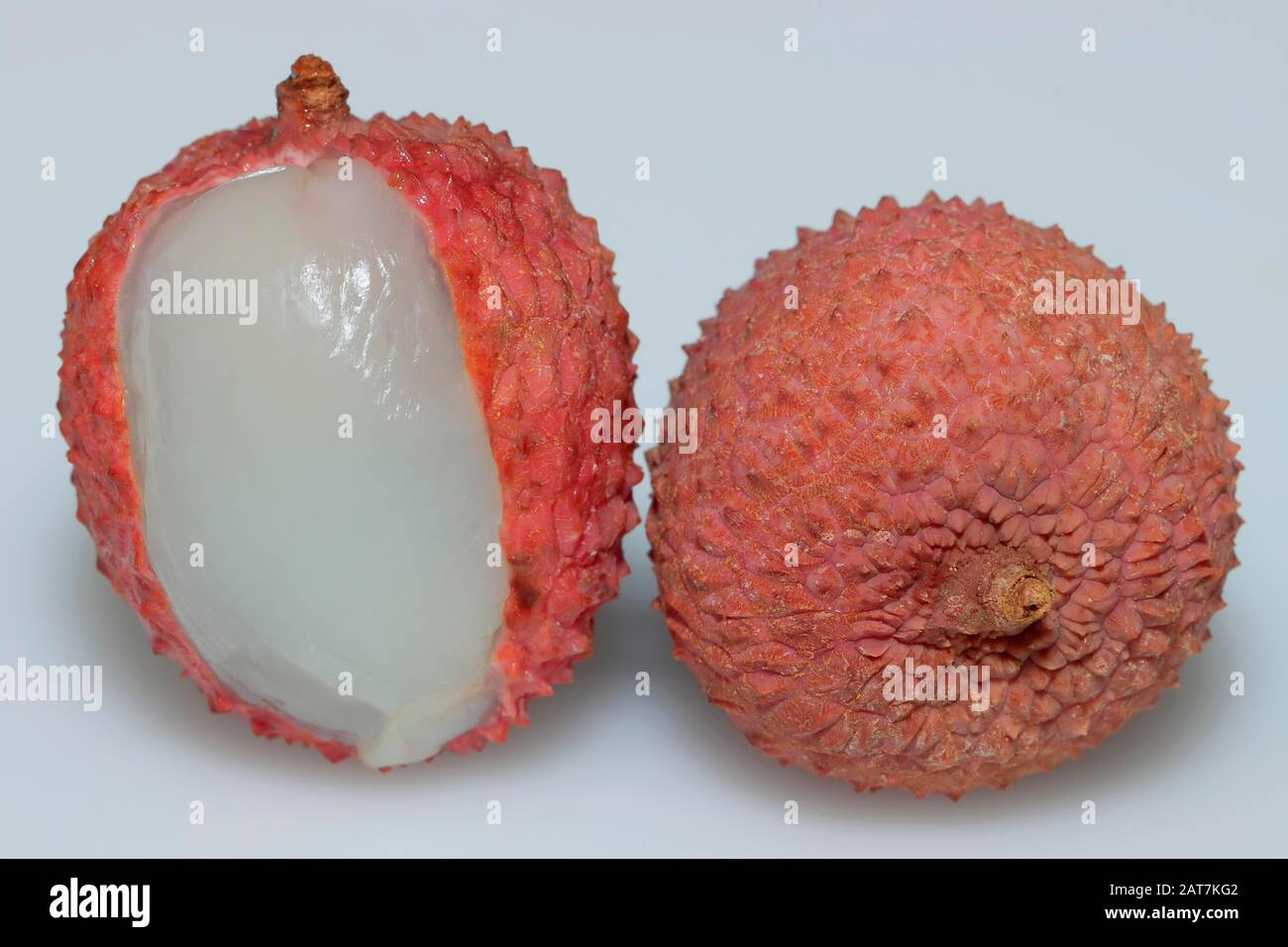 Lychees (Litchi chinensis), white background, Germany Stock Photo - Alamy