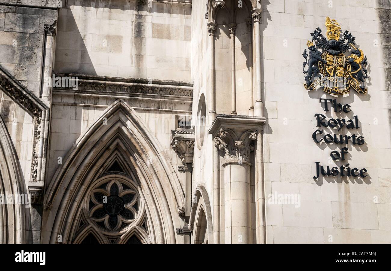 The Royal Courts of Justice, London. Also known as The Law Courts, the ...