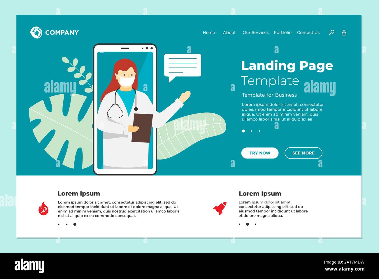 Online diagnosis landing page Stock Vector Images - Alamy