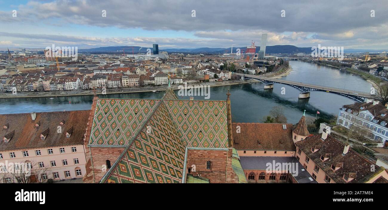 Basel Switzerland captured by drone Stock Photo - Alamy