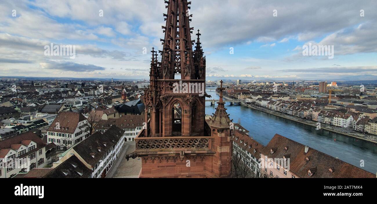 Basel Switzerland captured by drone Stock Photo - Alamy