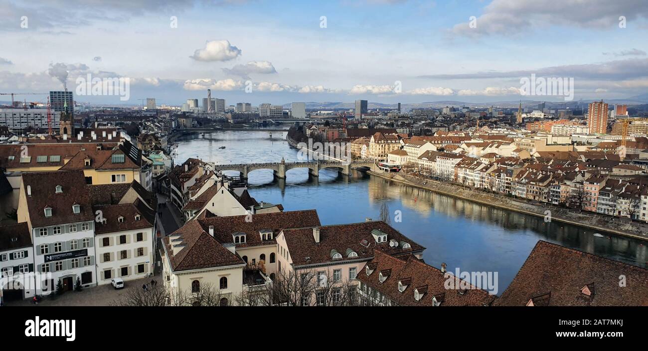 Basel Switzerland captured by drone Stock Photo - Alamy