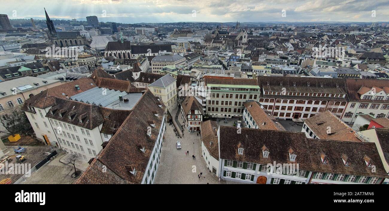 Basel Switzerland captured by drone Stock Photo - Alamy