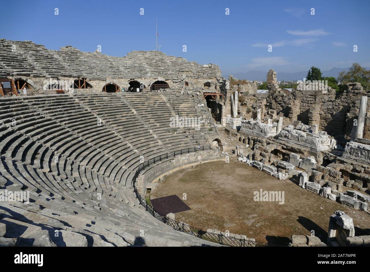 Amphitheatre at Side, Turkey Stock Photo - Alamy