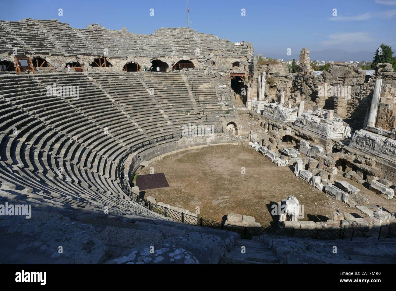 Amphitheatre at Side, Turkey Stock Photo - Alamy