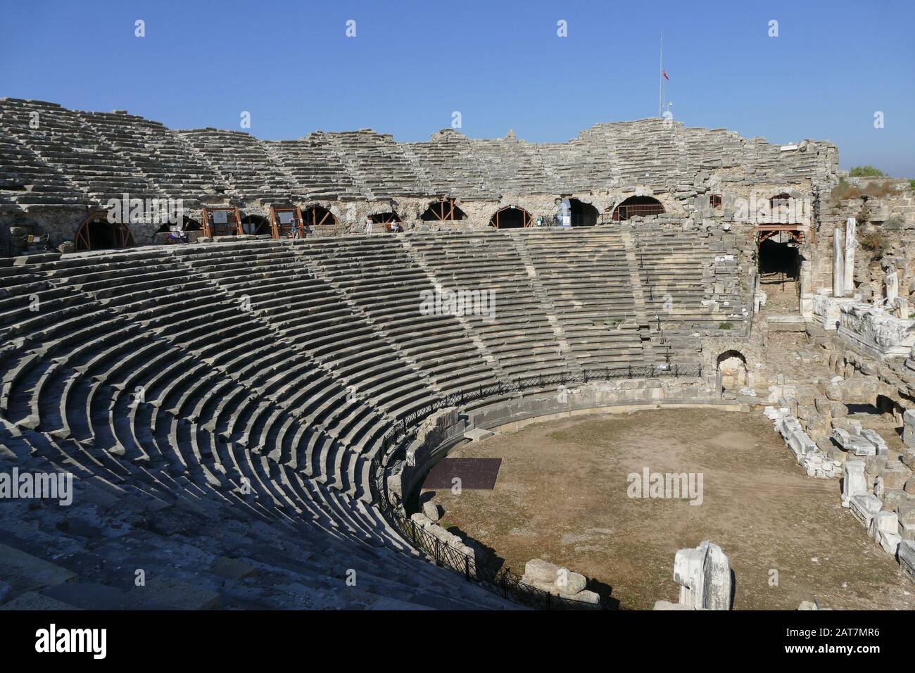Amphitheatre at Side, Turkey Stock Photo - Alamy