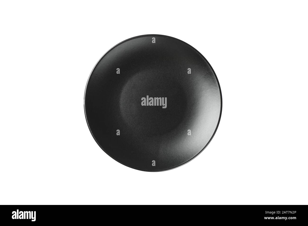 Black clean plate isolated on white background. Kitchen, serving Stock ...