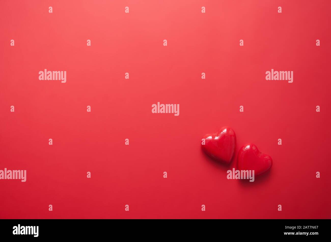 Two hearts on red hi-res stock photography and images - Alamy