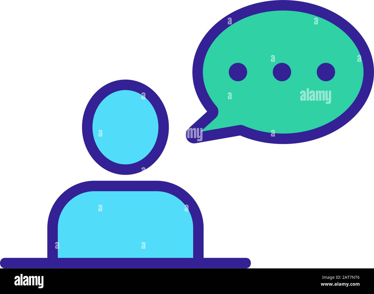 man speaks icon vector. Isolated contour symbol illustration Stock ...