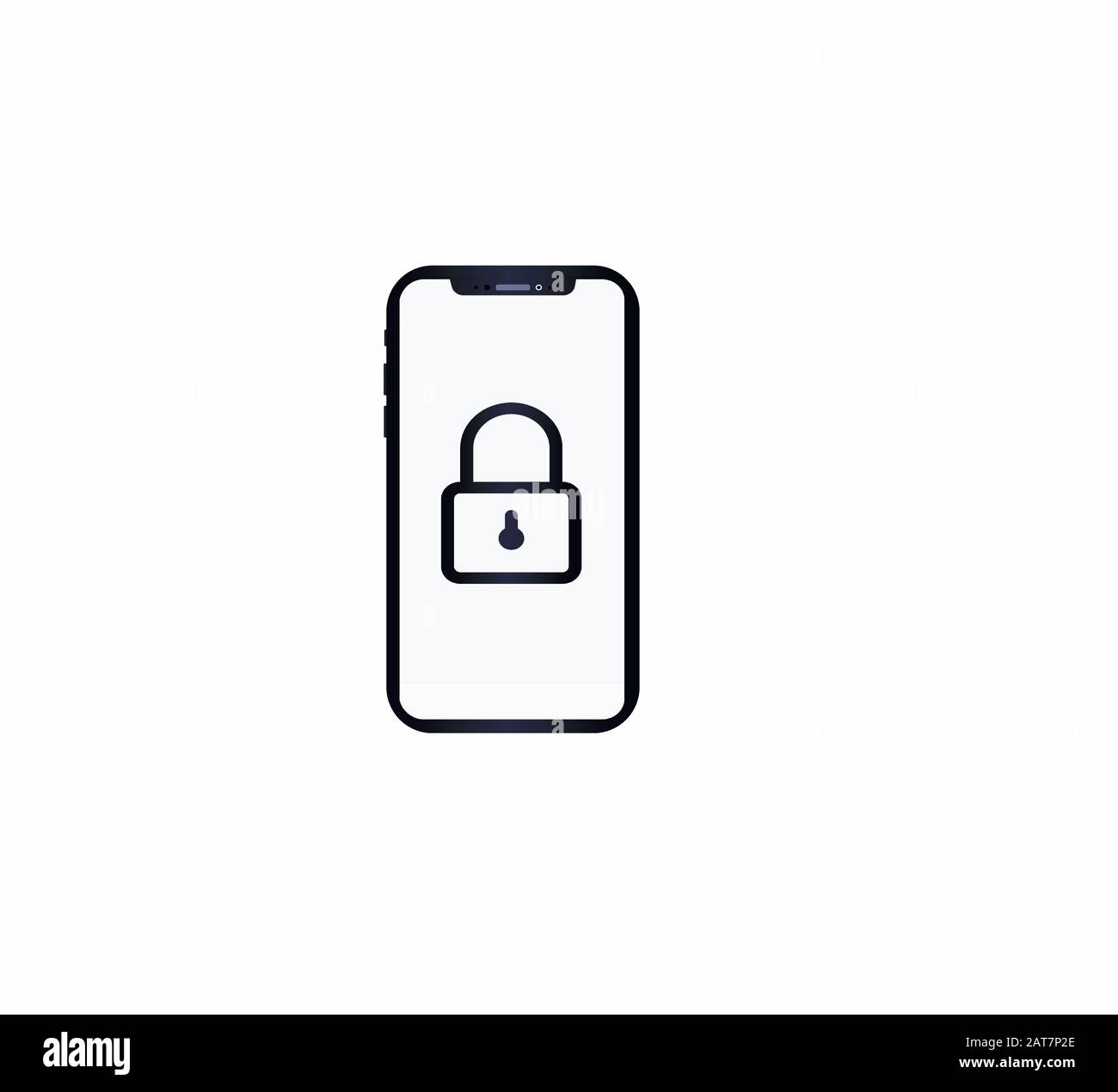 Web Icon Touchscreen Smartphone and Locked Lock Icon - Screen Lock ...