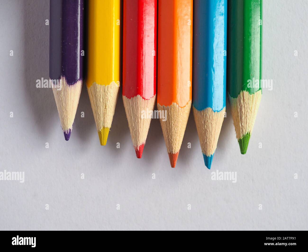 colour pencil crayons of many different colors Stock Photo - Alamy