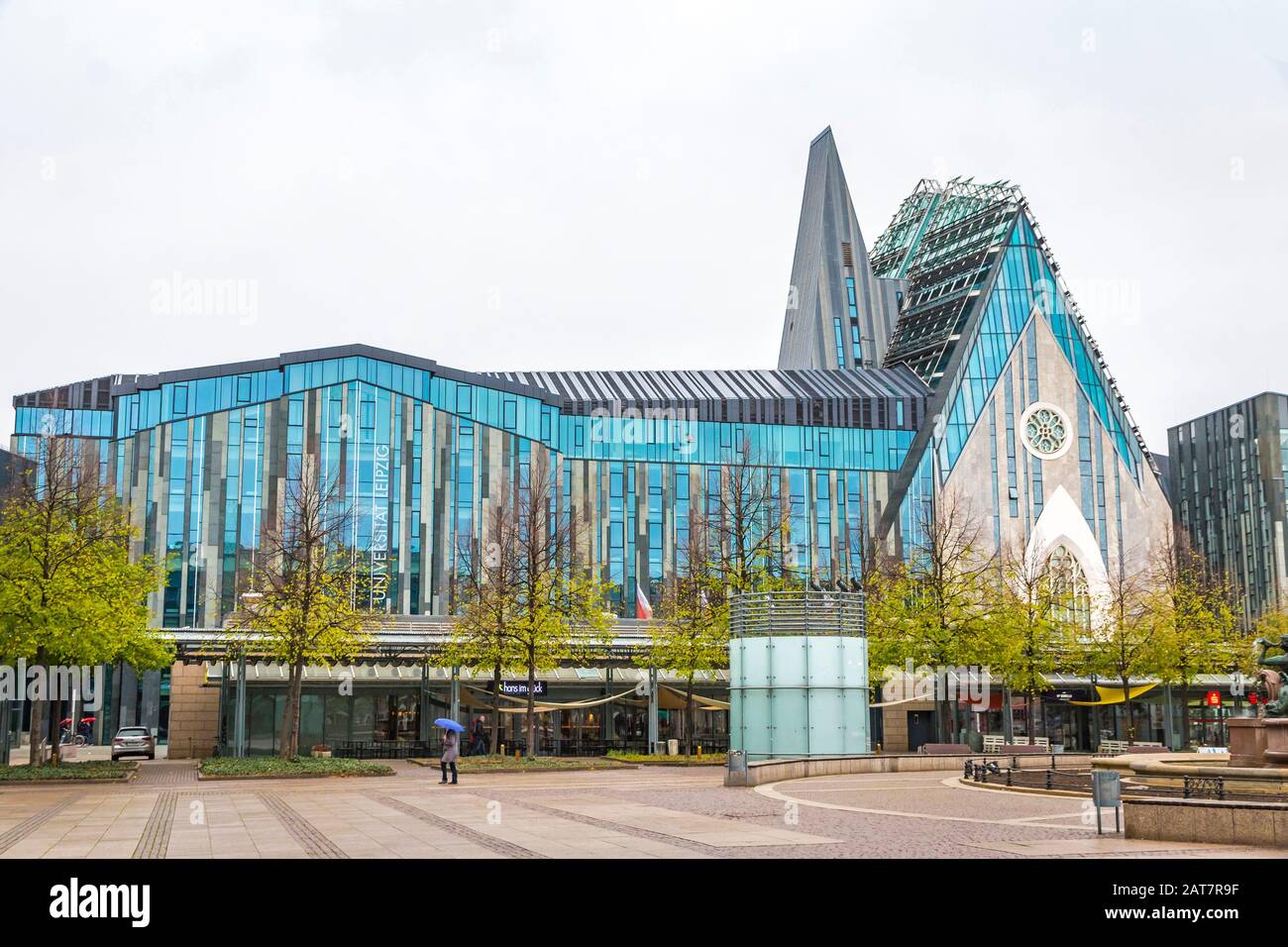 City tower and augusteum at augustusplatz in leipzig hi-res stock ...