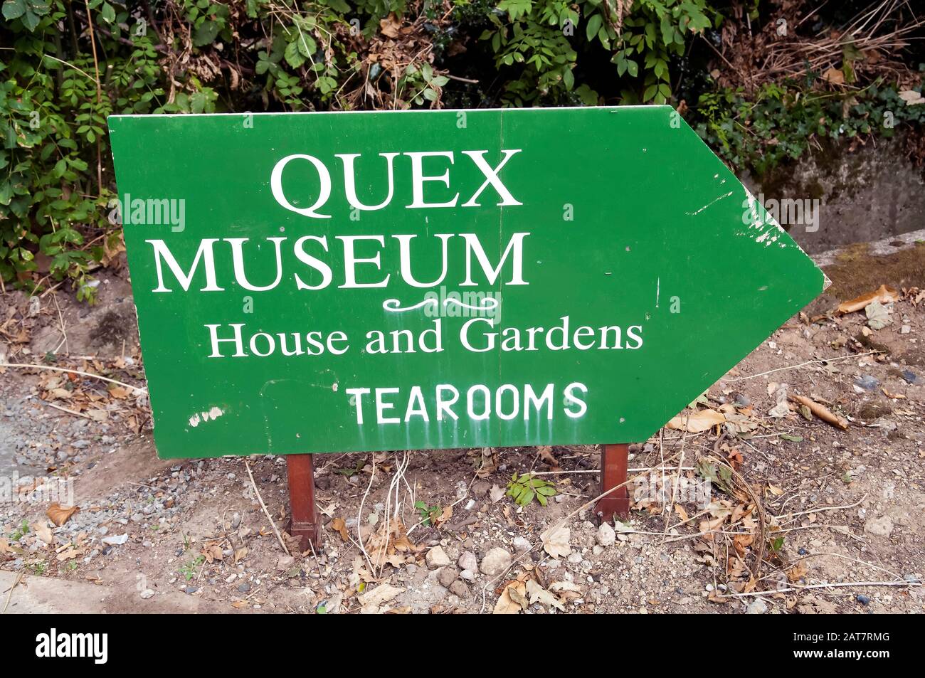Old sign from Quex park Museum, showing the direction to get to it ...