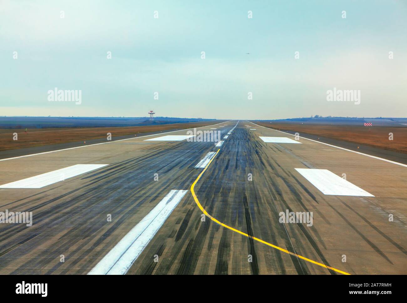 airplane asphalt runway with marking Stock Photo - Alamy