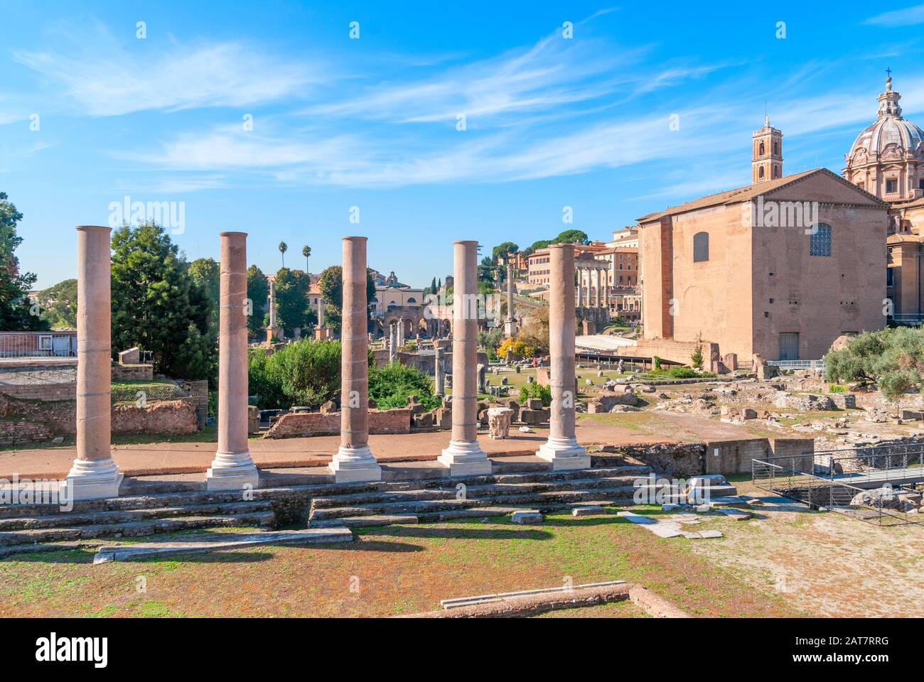 Roman Forum in Rome, Italy. Roman Forum is one of the main tourist ...