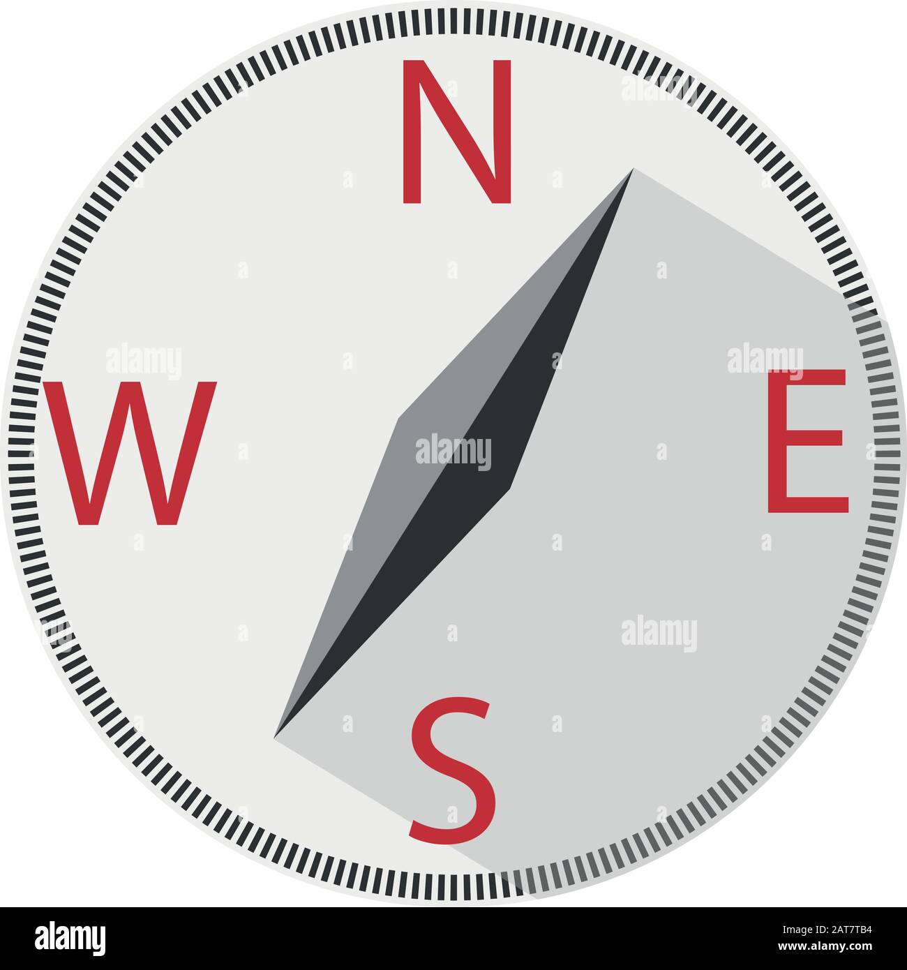 Compass Outline Flat Icon on White. Round compass outline flat icon ...