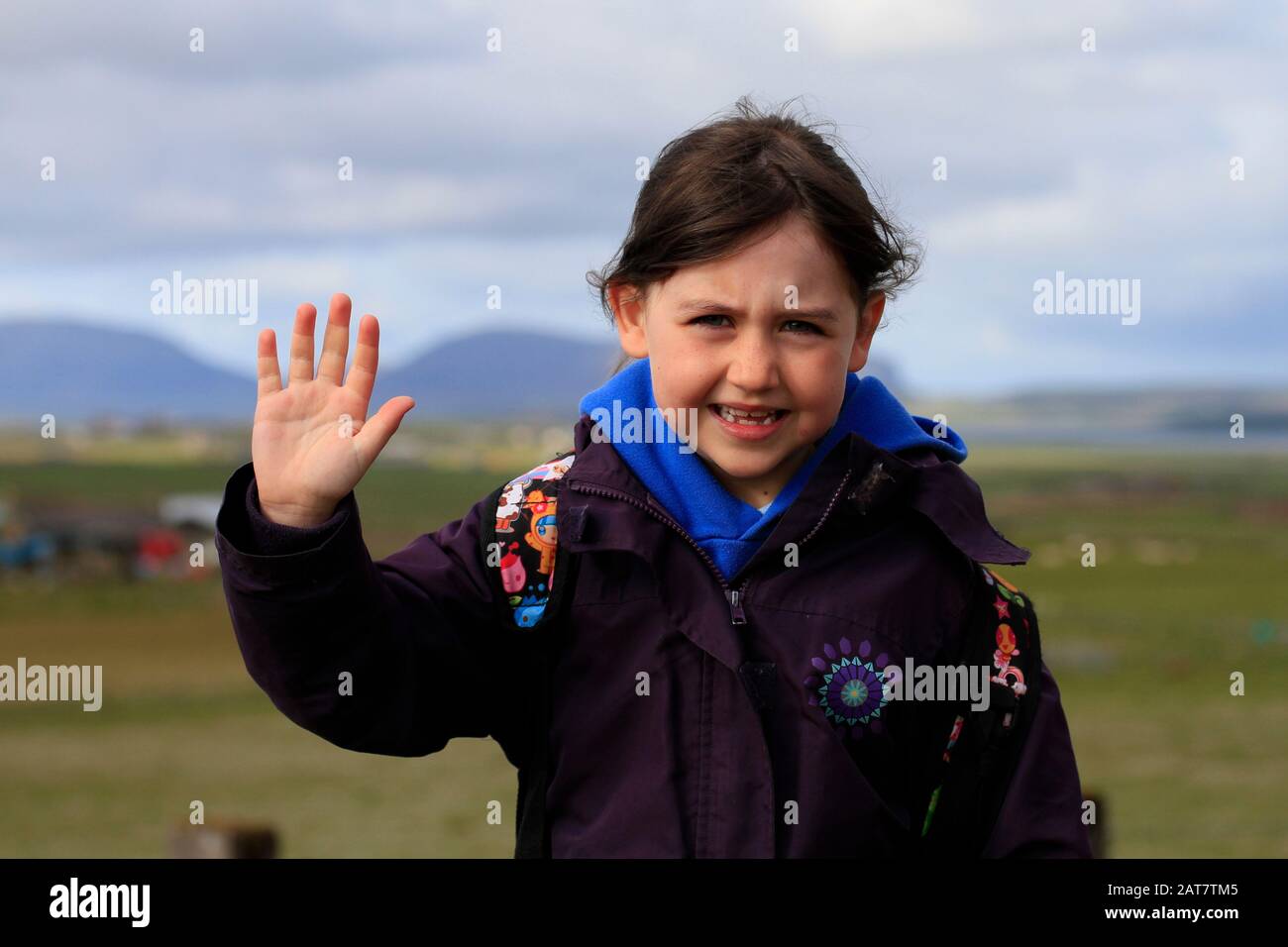 Child waving school hi-res stock photography and images - Alamy