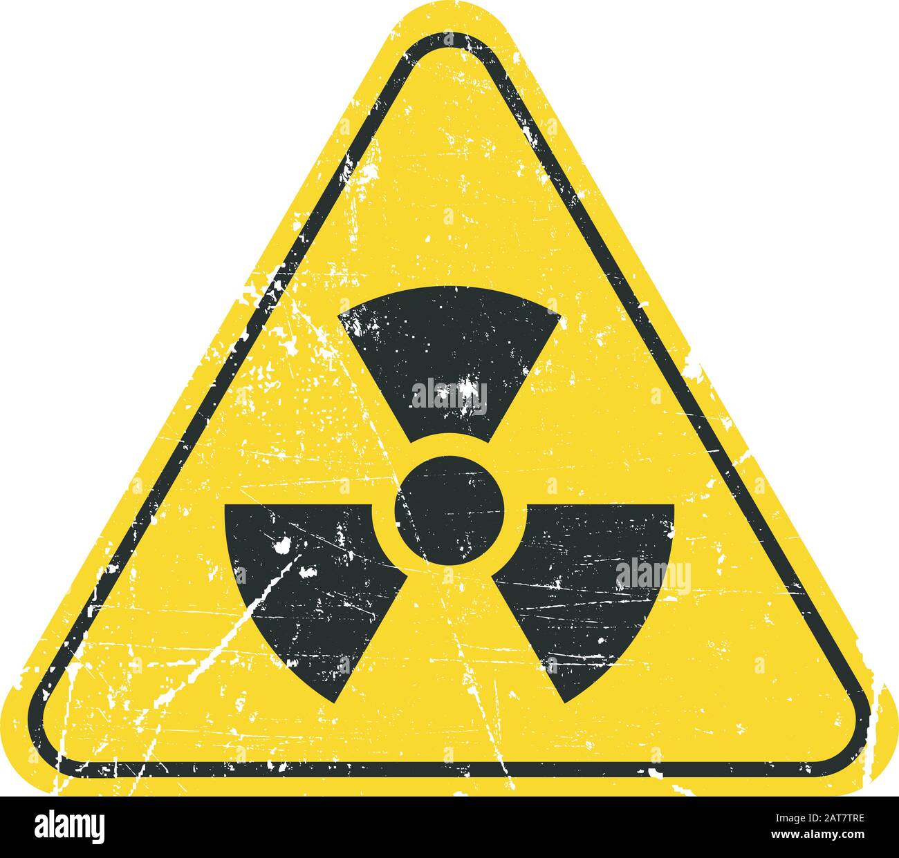 Grunge Danger radioactive sign isolated on white background. Vector ...