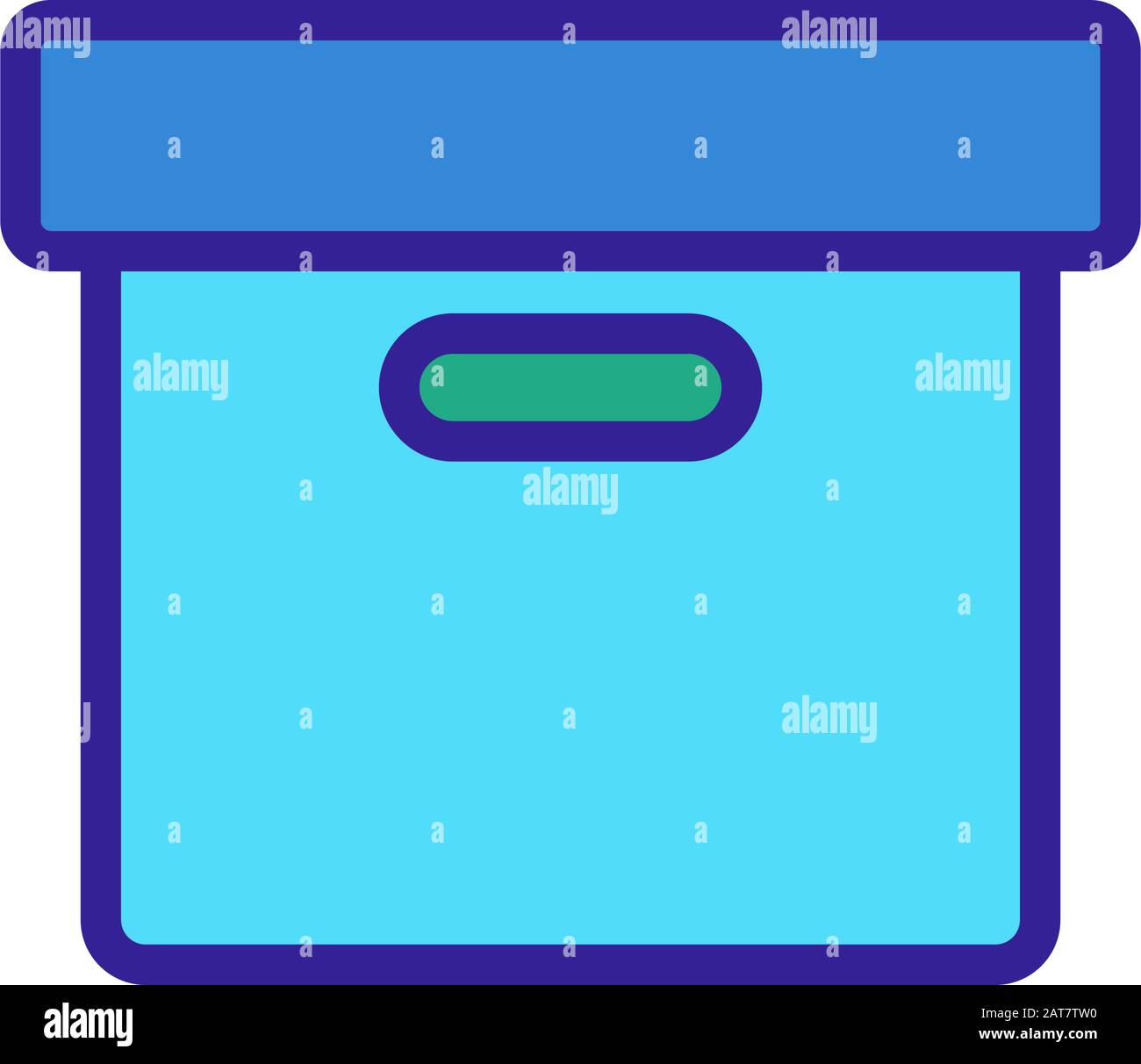 Box with vector icon cover. Isolated contour symbol illustration Stock ...