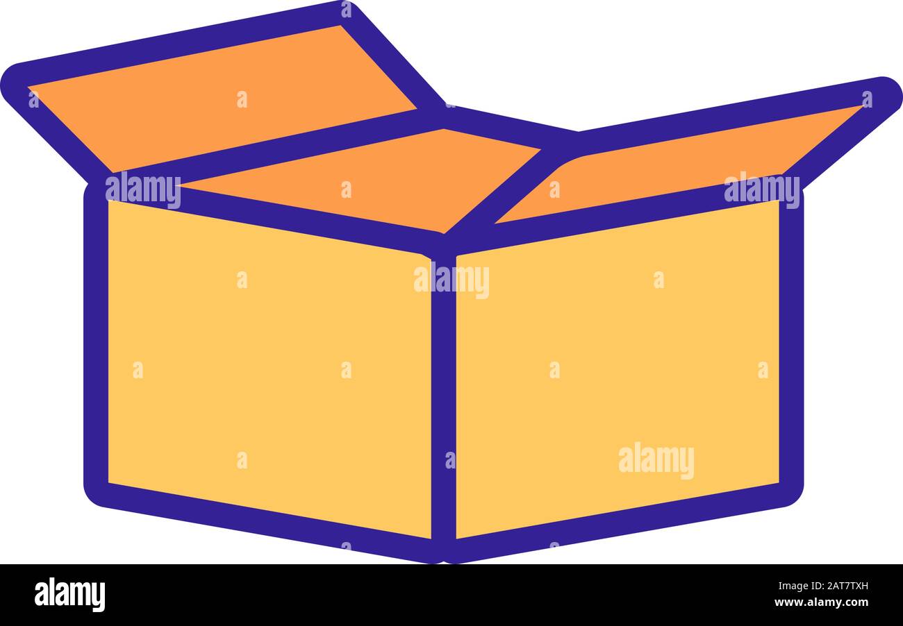 Open parcel icon vector. Isolated contour symbol illustration Stock ...