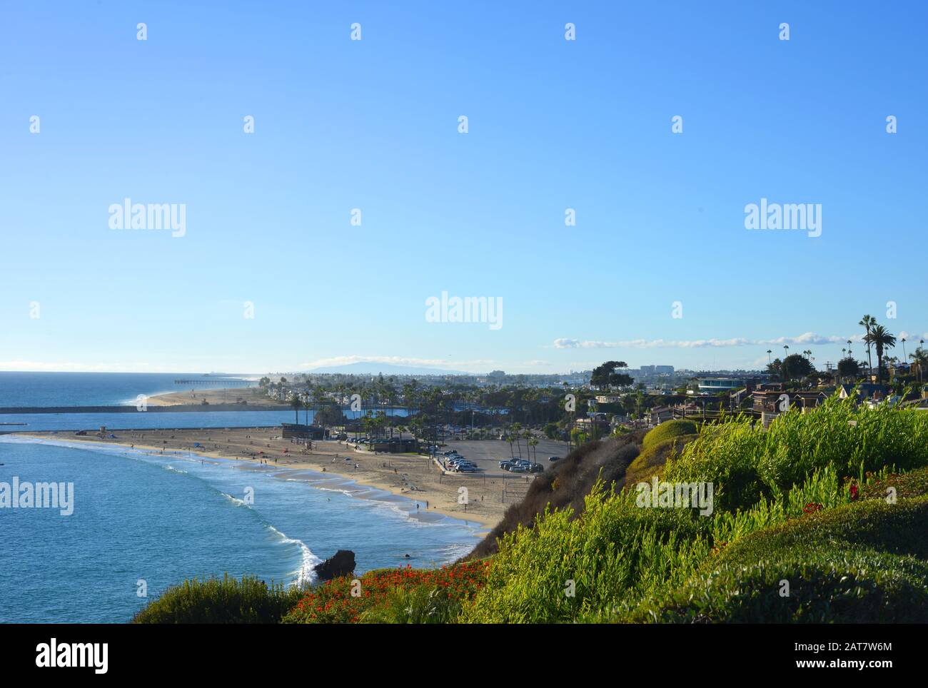 Corona del Mar view to Balboa Island California USA Stock Photo - Alamy