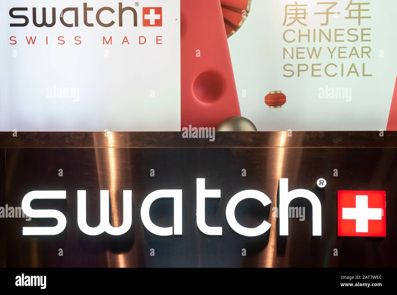 Swiss multinational watchmaker Swatch brand store is seen in Hong Kong ...
