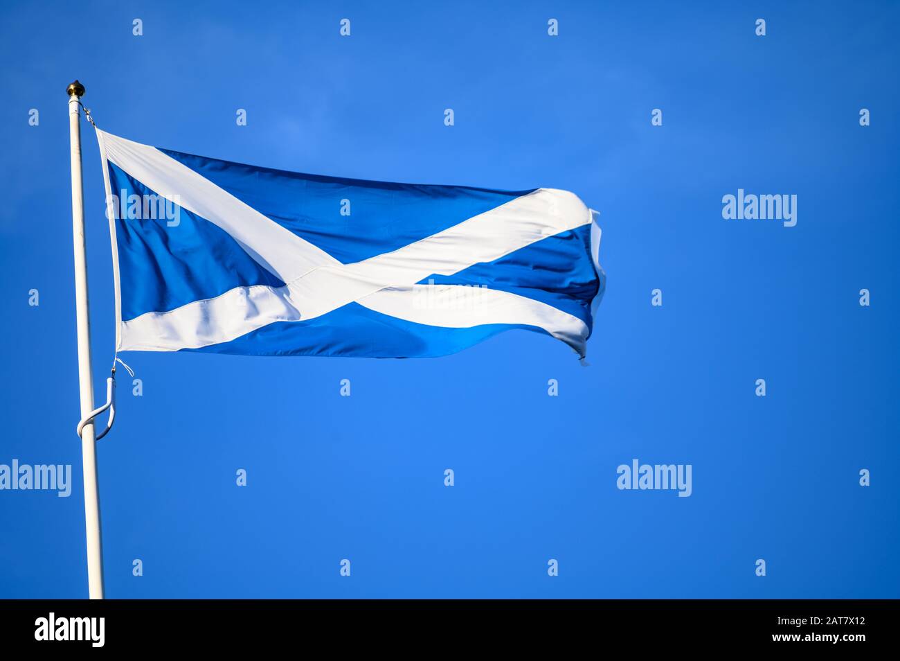 Saltire, national flag of Scotland with sky blue field and background ...