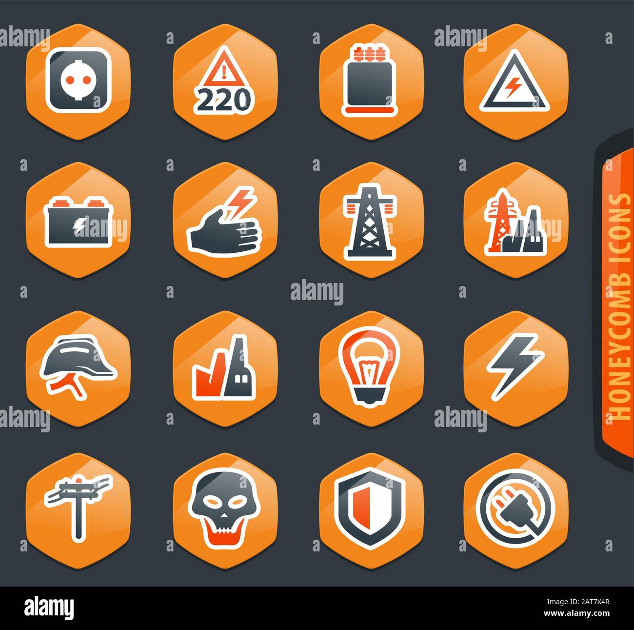 High voltage icons set Stock Vector Image & Art - Alamy