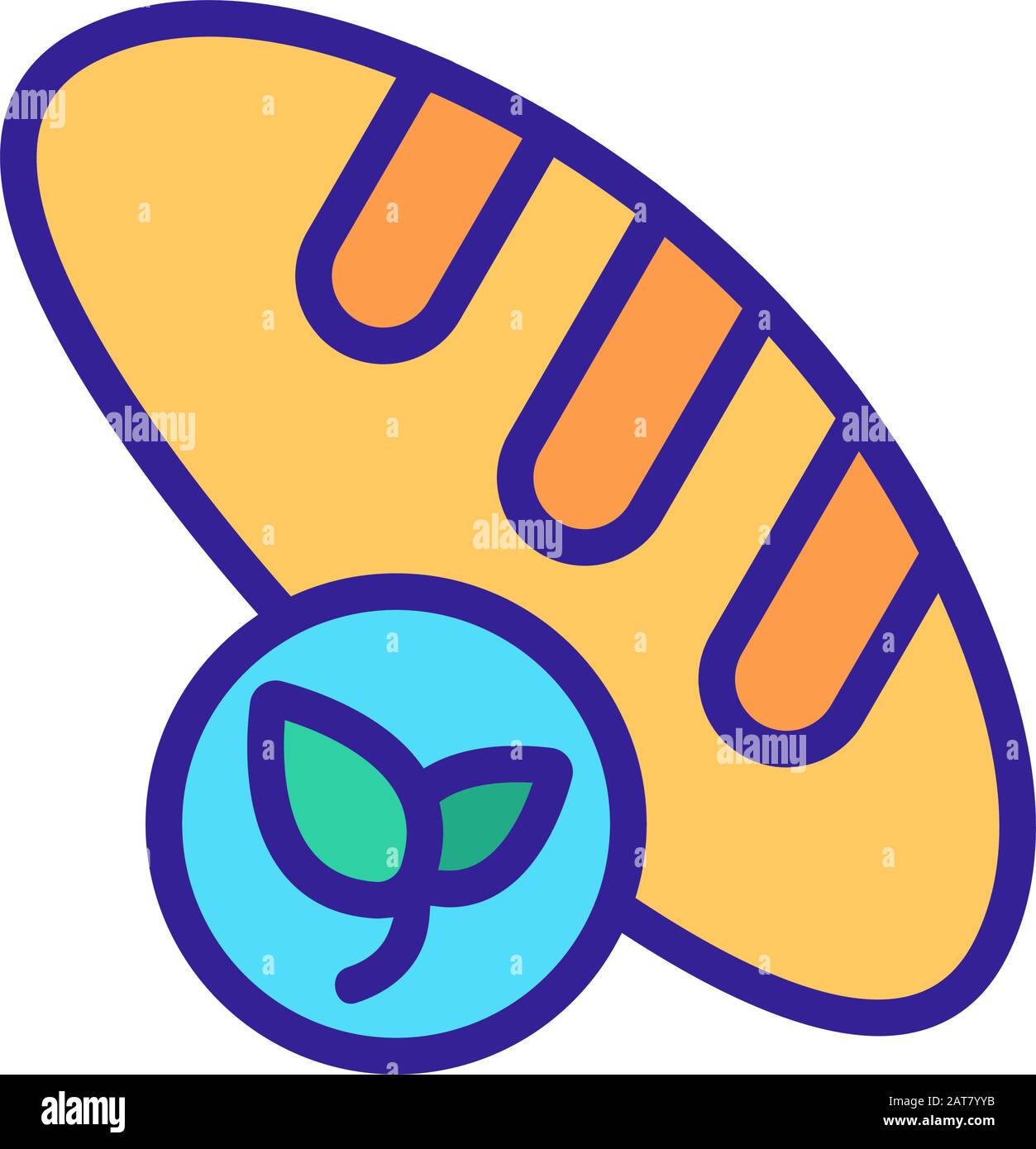 Natural bread icon vector. Isolated contour symbol illustration Stock ...