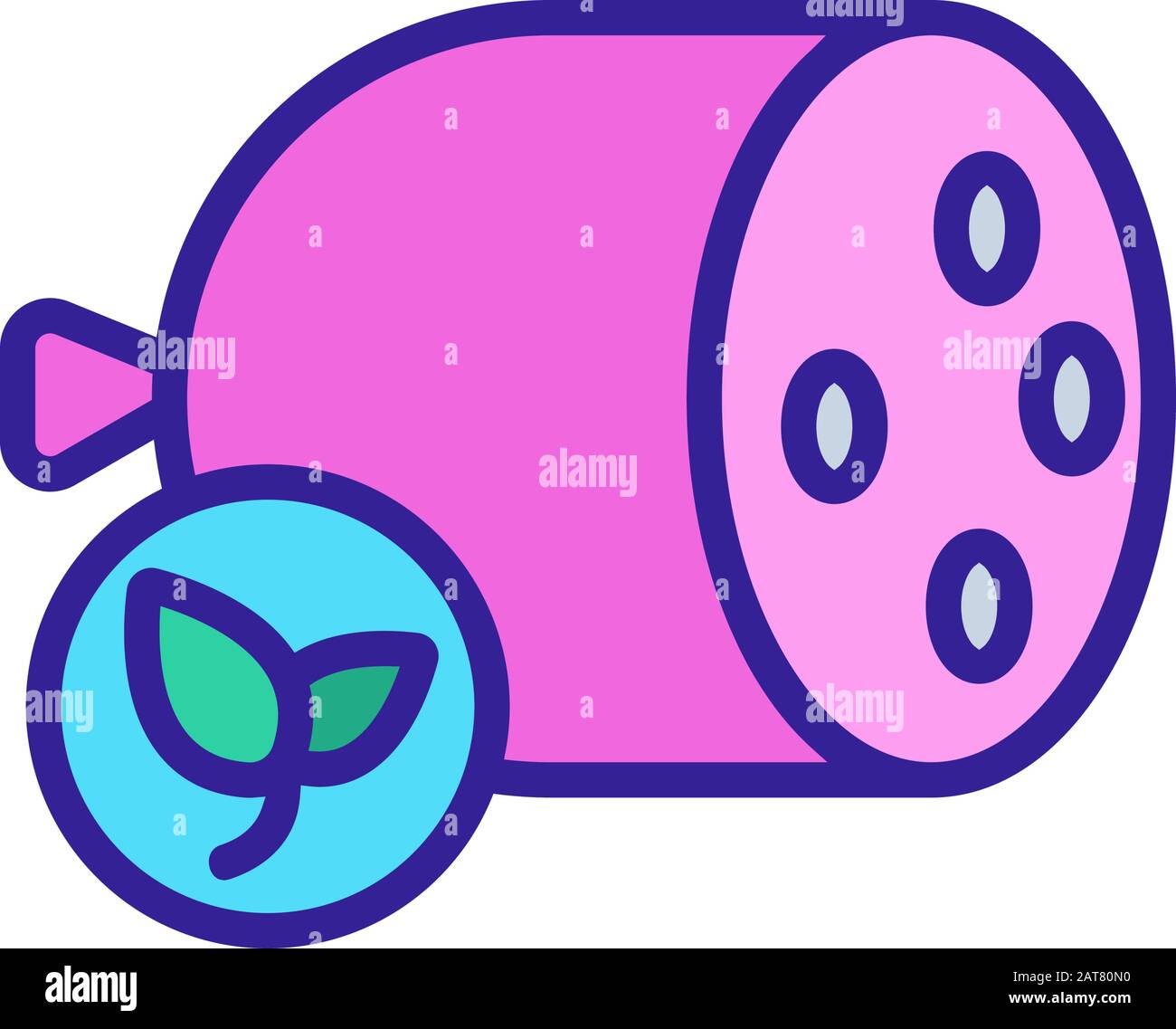 Fresh sausage one line Stock Vector Images - Alamy