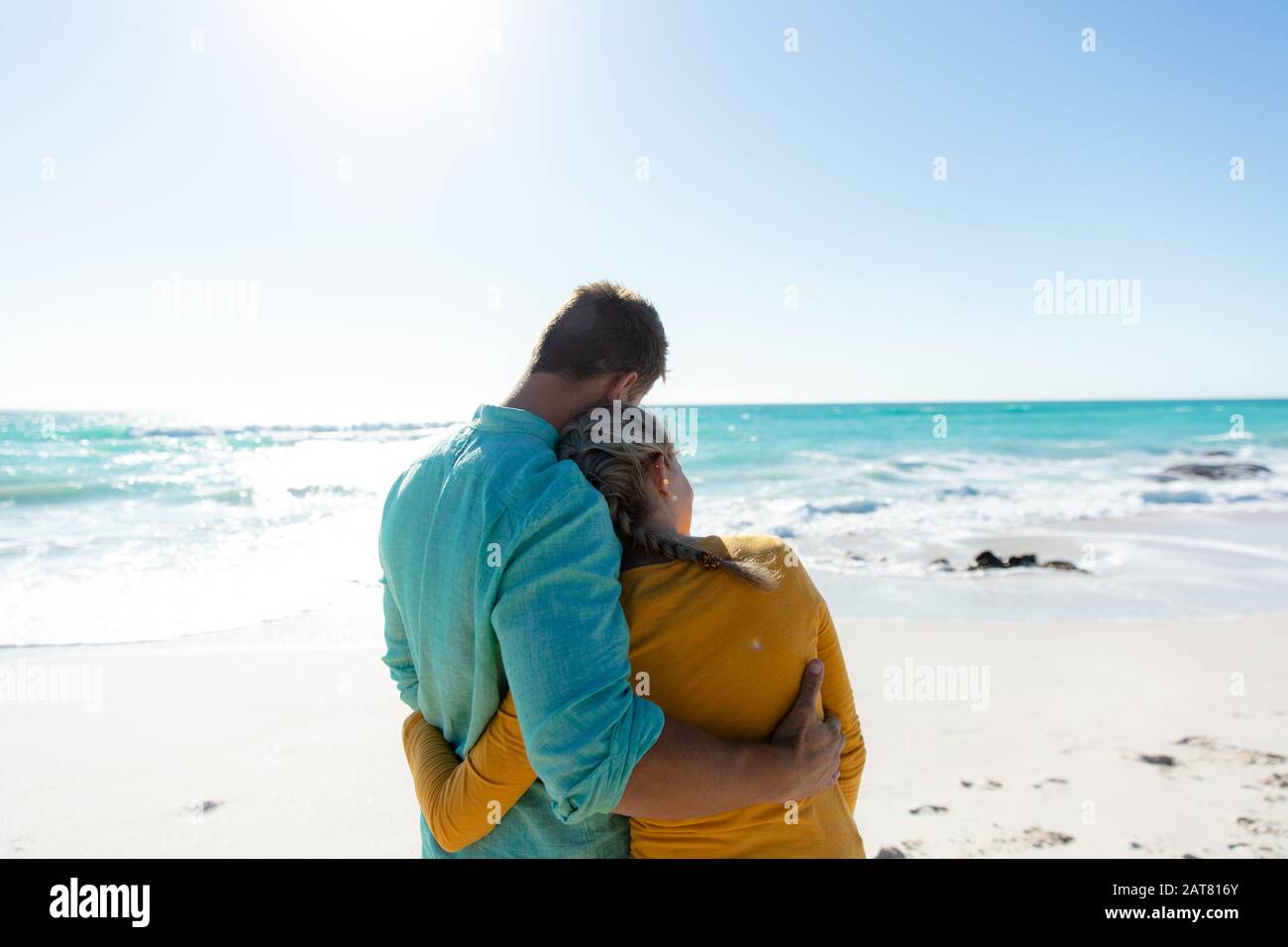 Adult caucasian couple enjoy ocean hi-res stock photography and images ...