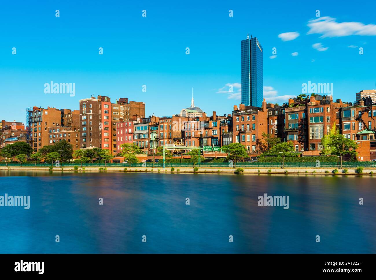 Boston skyline with historic buildings in Back Bay district view from ...