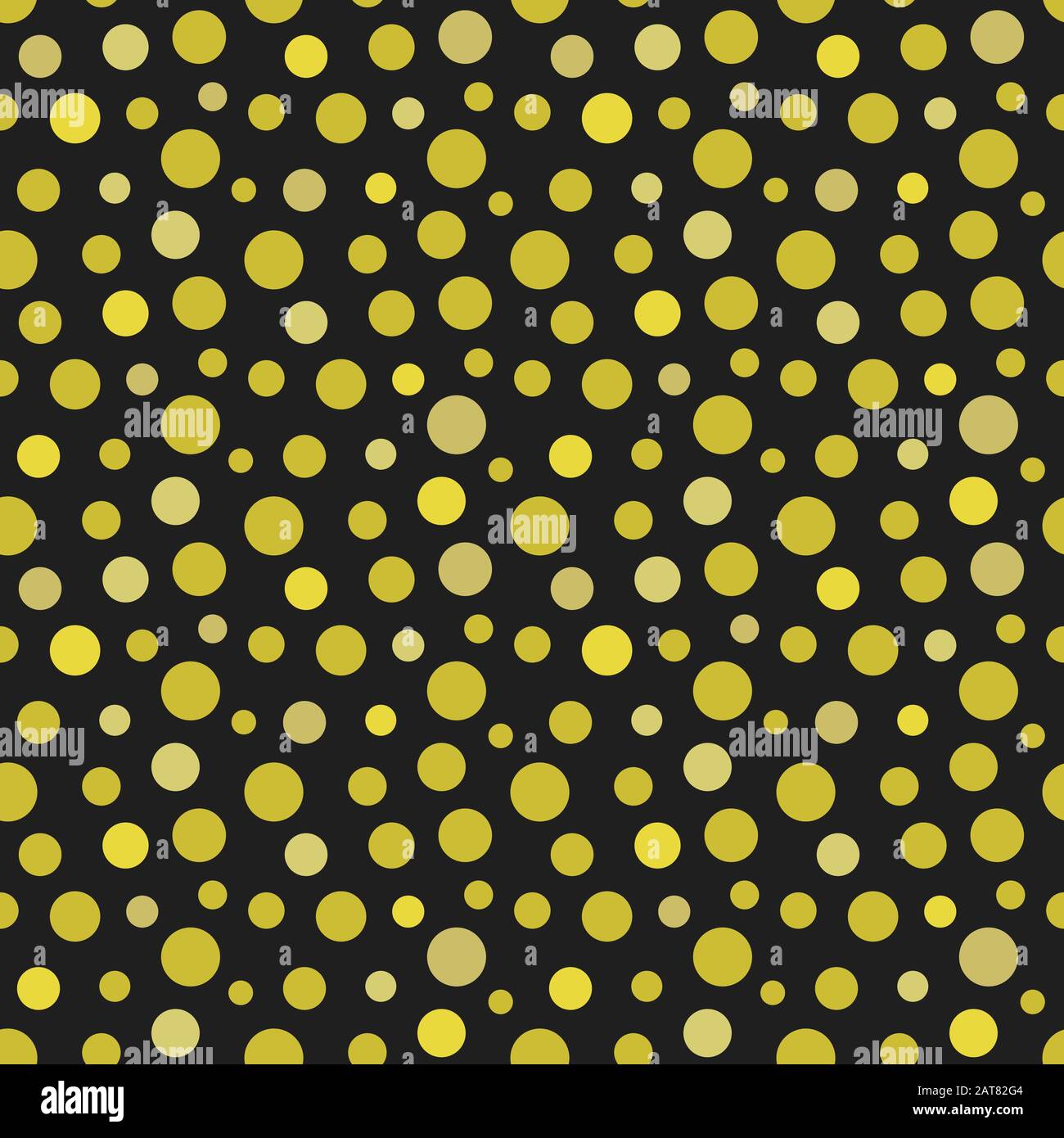 Golden dots on black background seamless pattern. Vector illustration ...