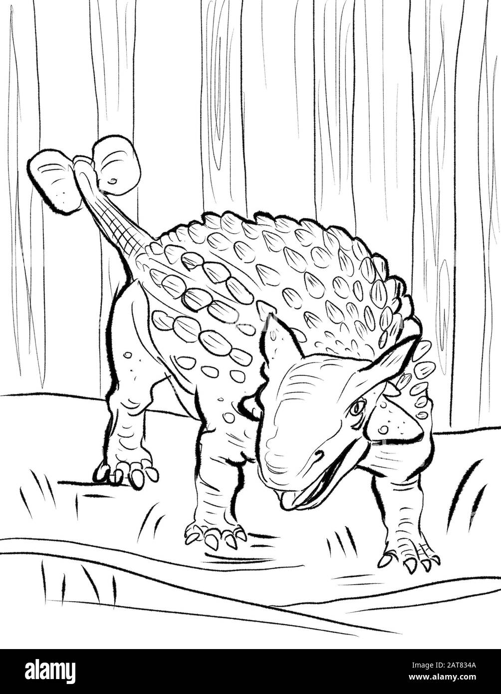 Dinosaur line drawing Stock Photo - Alamy