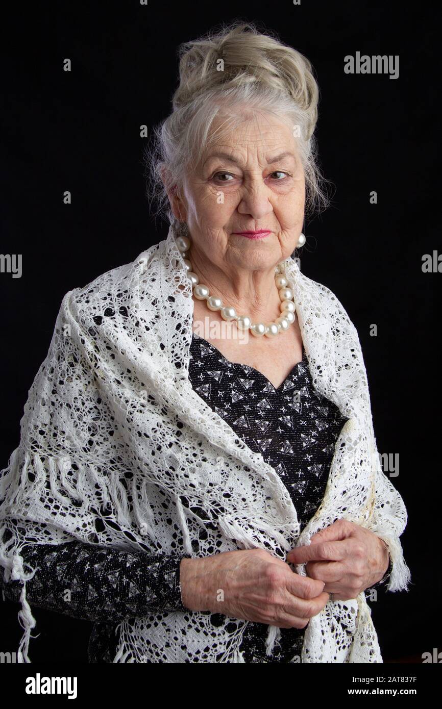 Portrait Of A Ninety Year Old Woman Beautiful Old Lady Luxurious