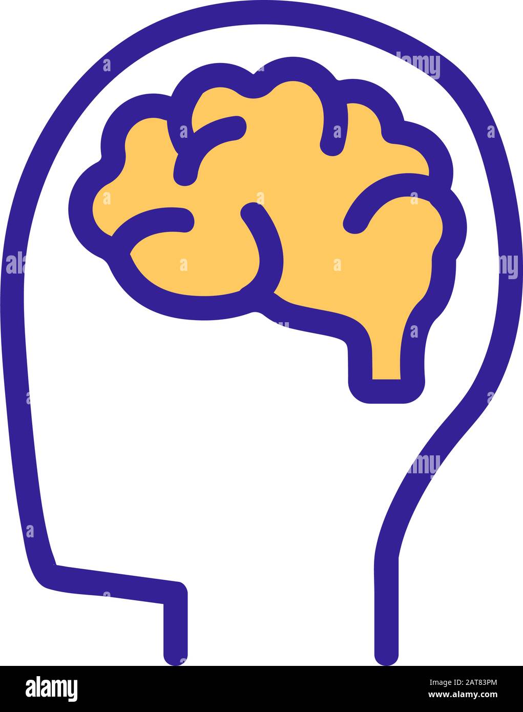 Brain icon vector. Isolated contour symbol illustration Stock Vector ...
